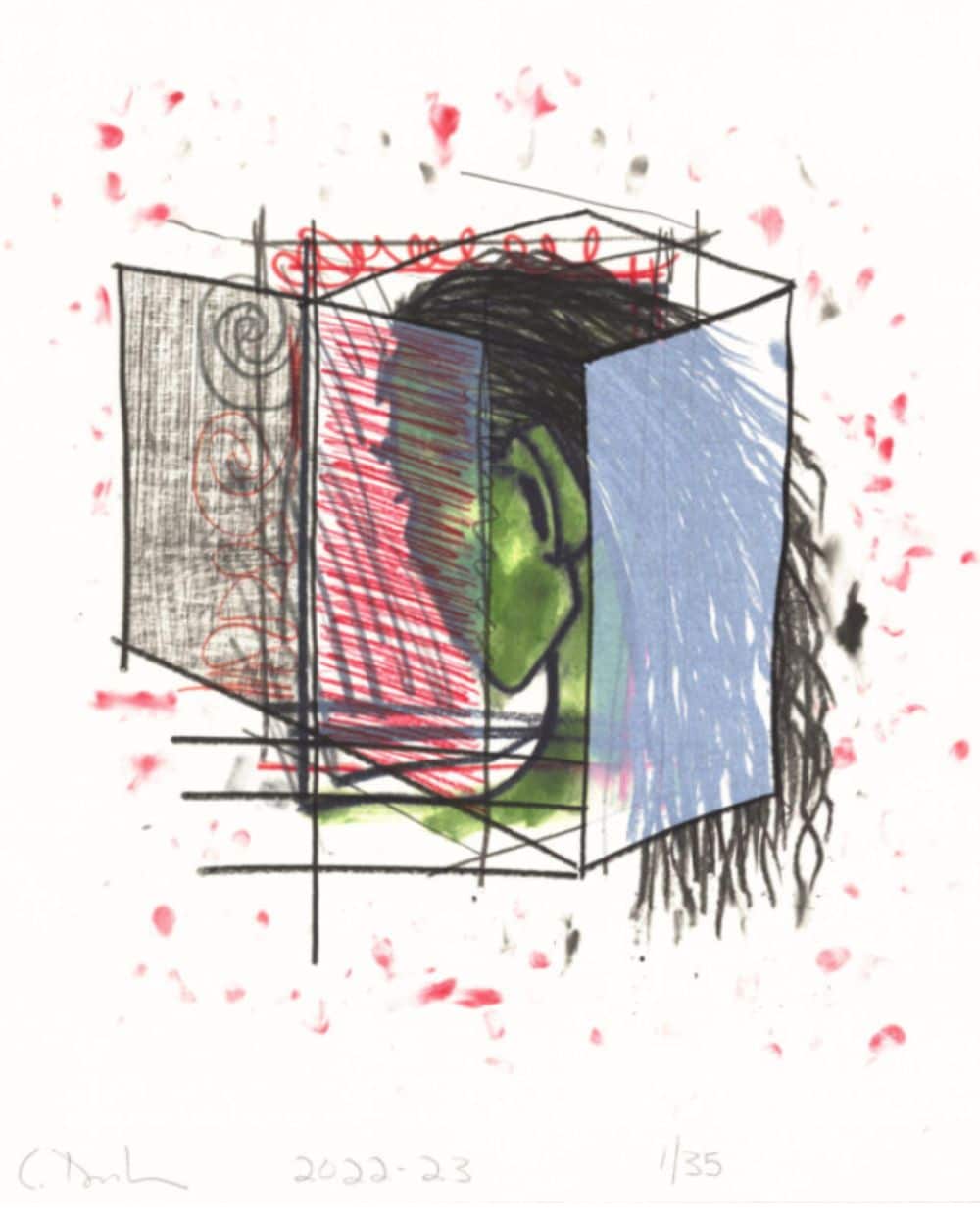 Carroll Dunham - Open Self Model (Single Green Female) - New Art Editions